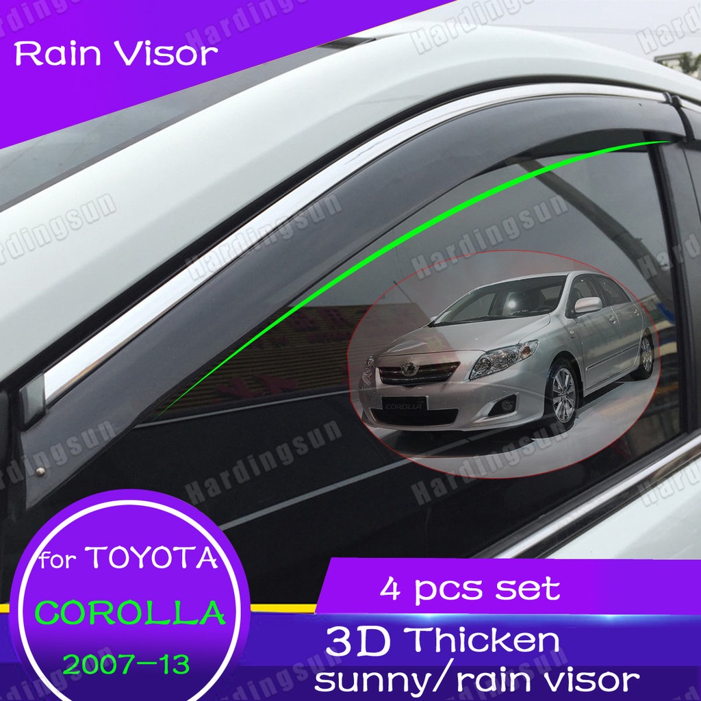 4PCS Rain Visor For Toyota Corolla Altis 2007-2013 G10.5 Plastic Window ...