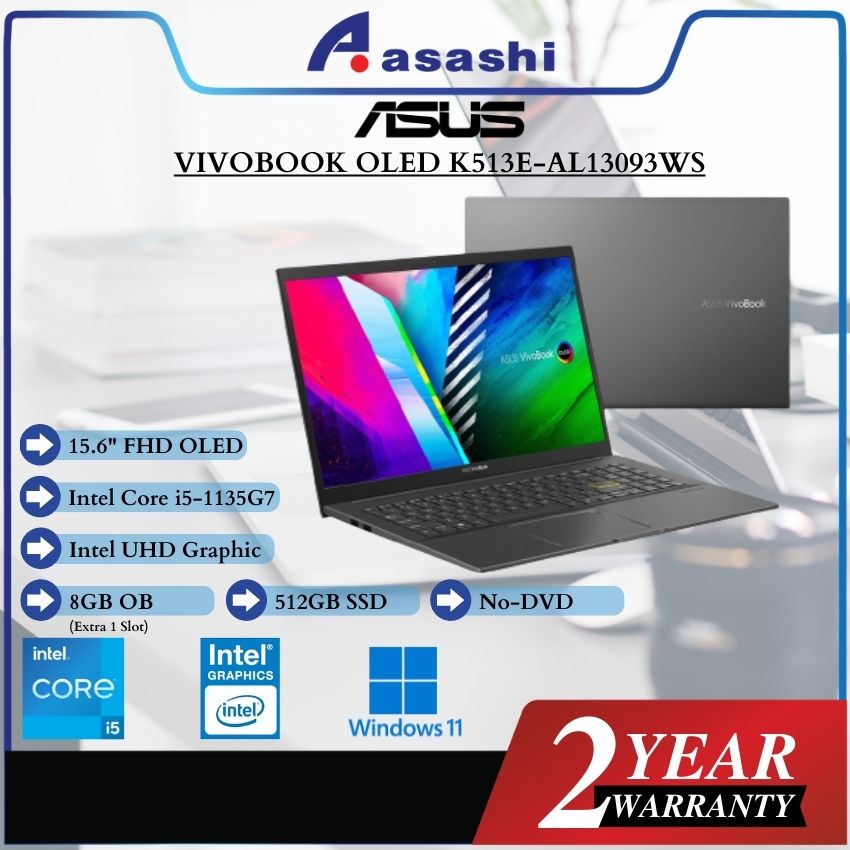Asus Vivobook OLED K513E-AL13093WS | K513E-AL13126WS Notebook - (Intel ...