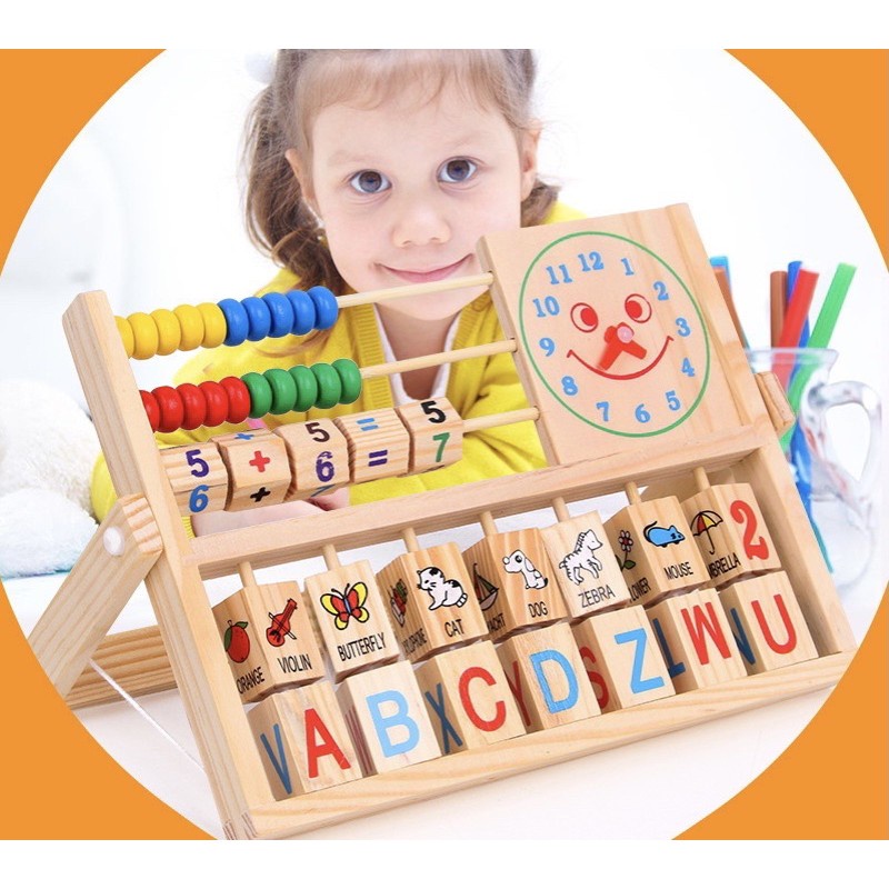 Multi Purpose Abacus Learning Puzzle Toy Cartoon Smile Face Calculating ...