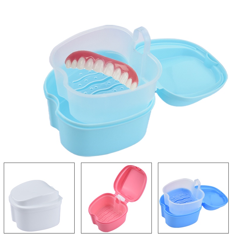 Denture Box Dental Retainer Braces Storage Box Denture Cleaning Case ...