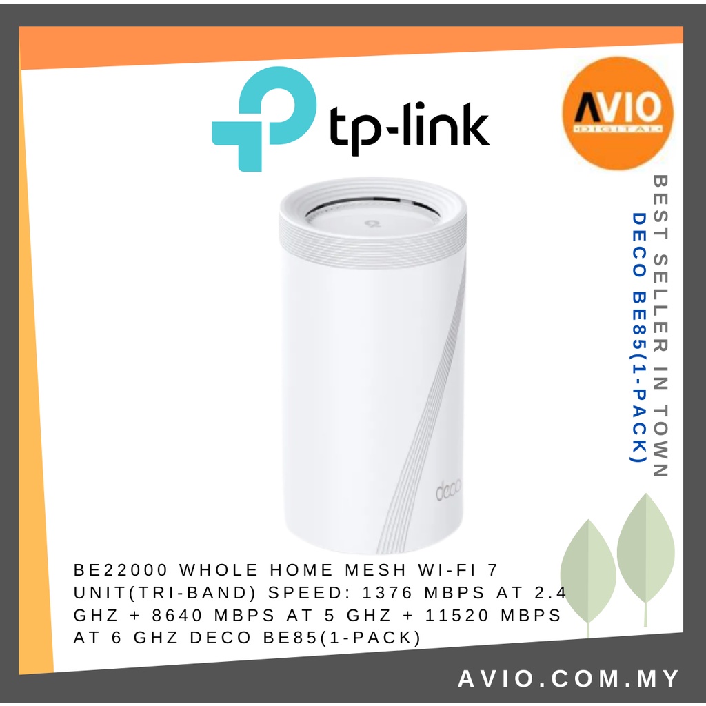 TP-LINK Tplink BE22000 Tri Band Whole Home Mesh Wi-Fi 7 System Speed ...