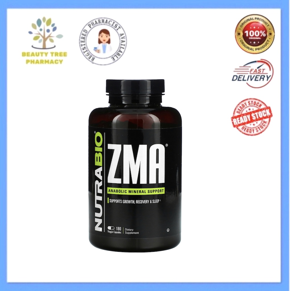 Nutrabio Labs ZMA Anabolic Mineral Support 180 Veggie Capsules | Shopee ...