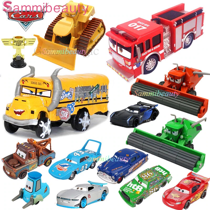 Disney Pixar Car Toys Police Mcqueen Piston Cup Racer Lightning Dinoco ...