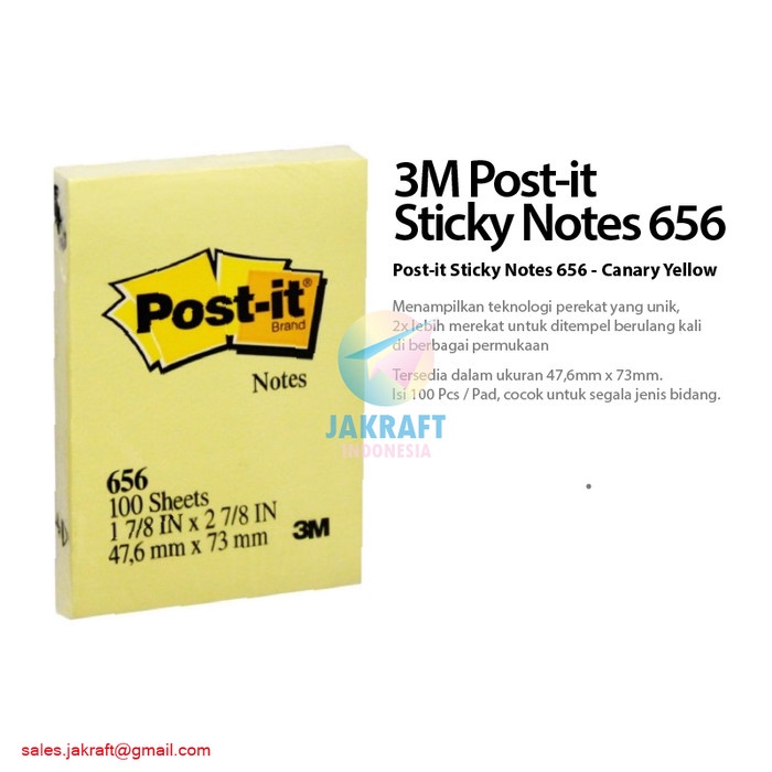 3m POST-IT 656 Yellow Sticky Notes Sticky Notes (50X 76mm) | Shopee ...