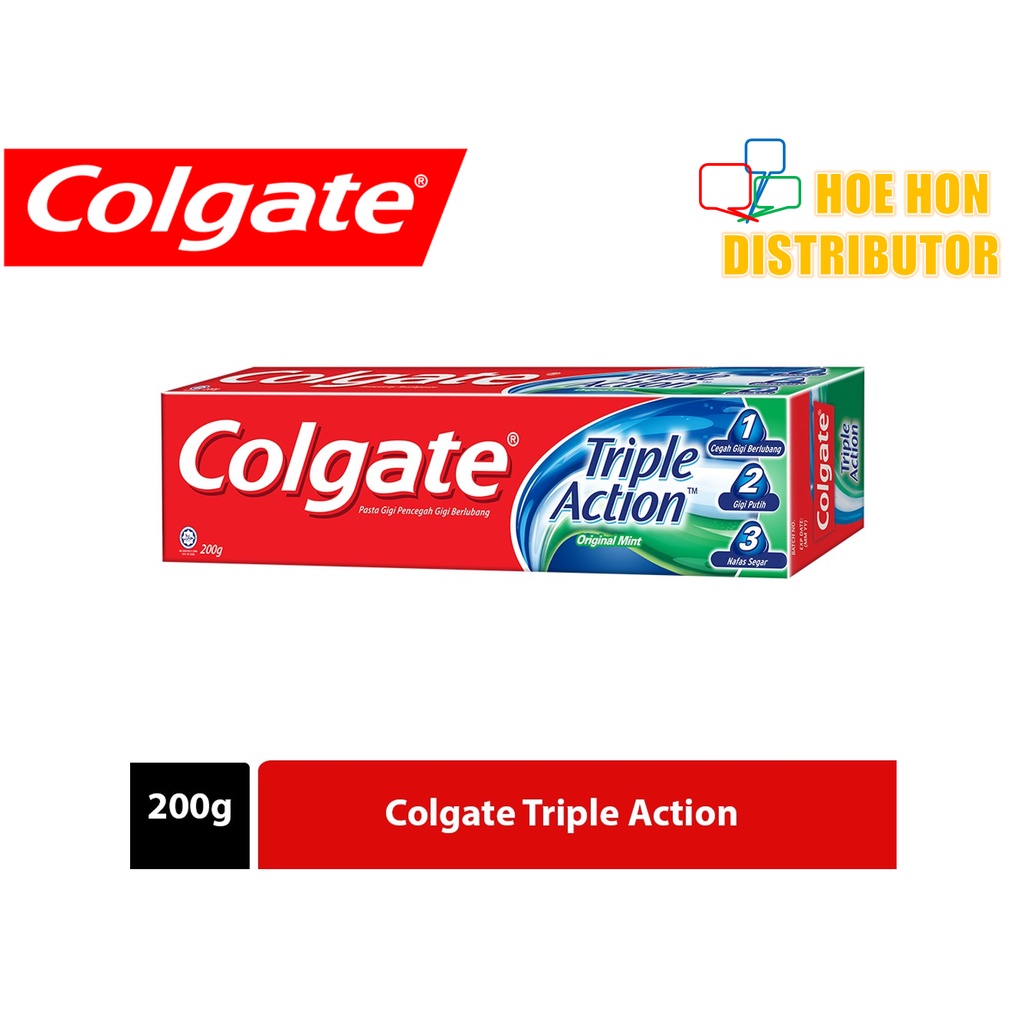 Colgate Toothpaste Triple Action 200g / Ubat Gigi Colgate 200g | Shopee ...