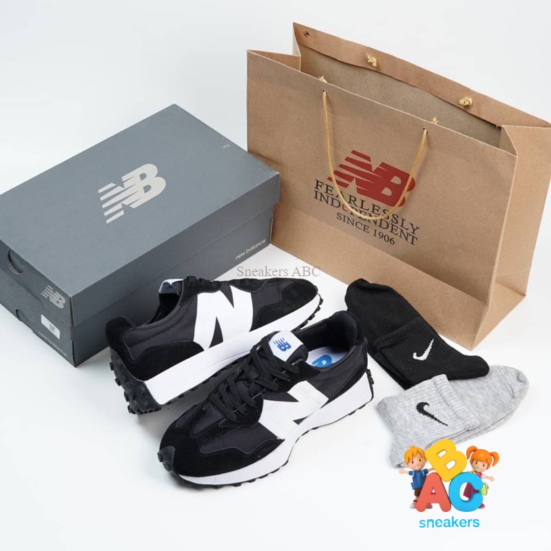 Shoes 327 WS327CPG Black white Sneakers ABC | Shopee Malaysia