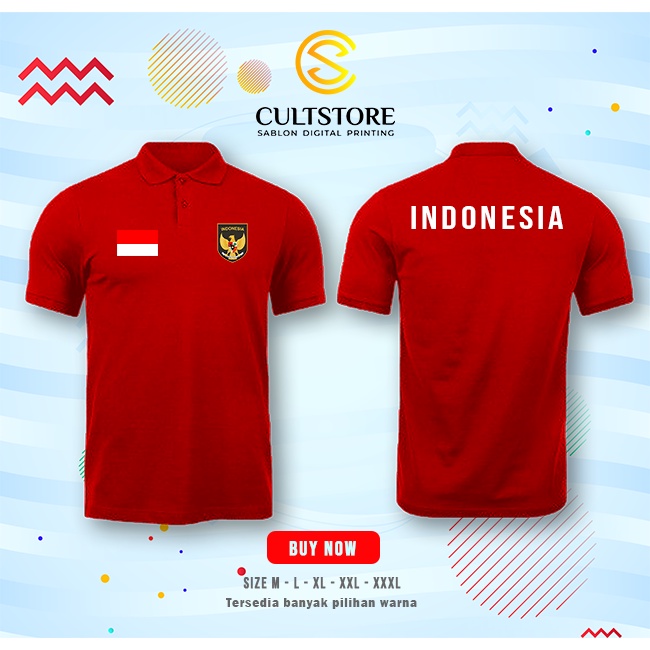 Indonesian National Team POLO Collar Shirt NEW LOGO // Indonesian ...