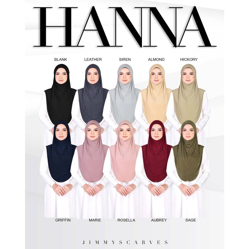 (3pcs =RM100) Jimmy Scarves HANNA Tudung Instant Sarung Plain Korean Lycra 3size: M, L, XL ...