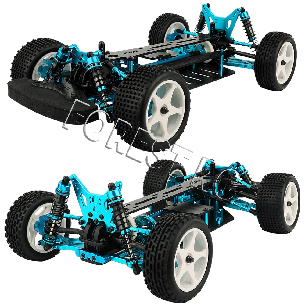 Metal & Carbon Fiber Full Chassis Frame Body Kit with Shock Absorbers Wheels Gearbox for 1/10 ...