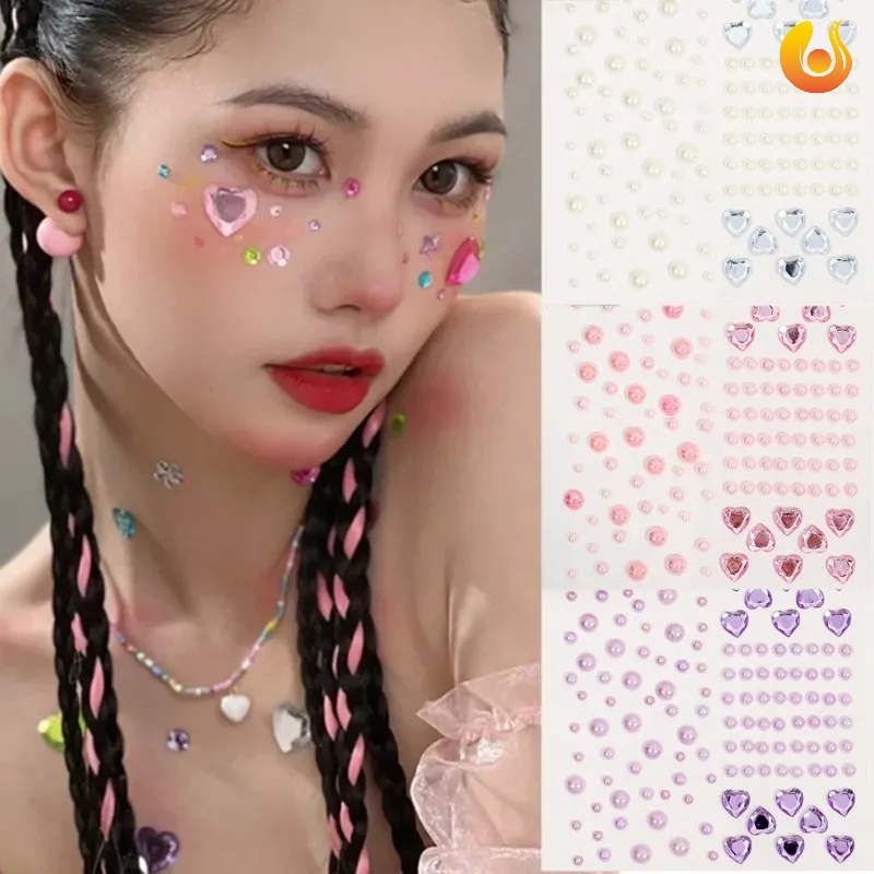 Sparkling Diamond Mini Pearl 3D Tattoo Sticker/ Girl Crystal Gem ...