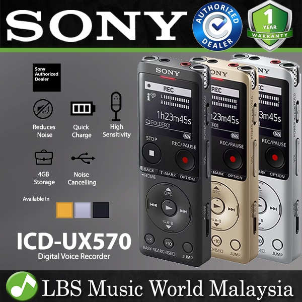 Sony ICD-UX570F Light Weight Voice Recorder with Build in Mic for ...