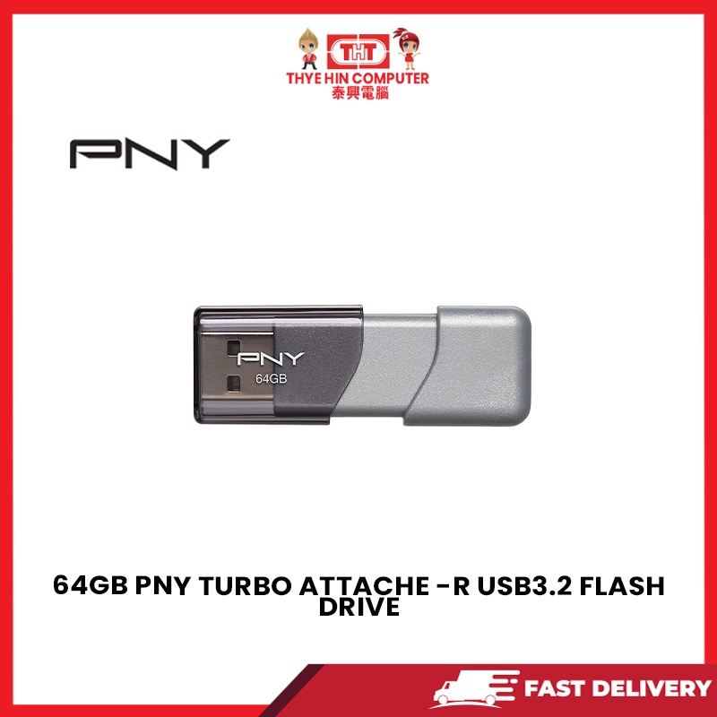 64GB PNY TURBO ATTACHE -R USB3.2 FLASH DRIVE | Shopee Malaysia