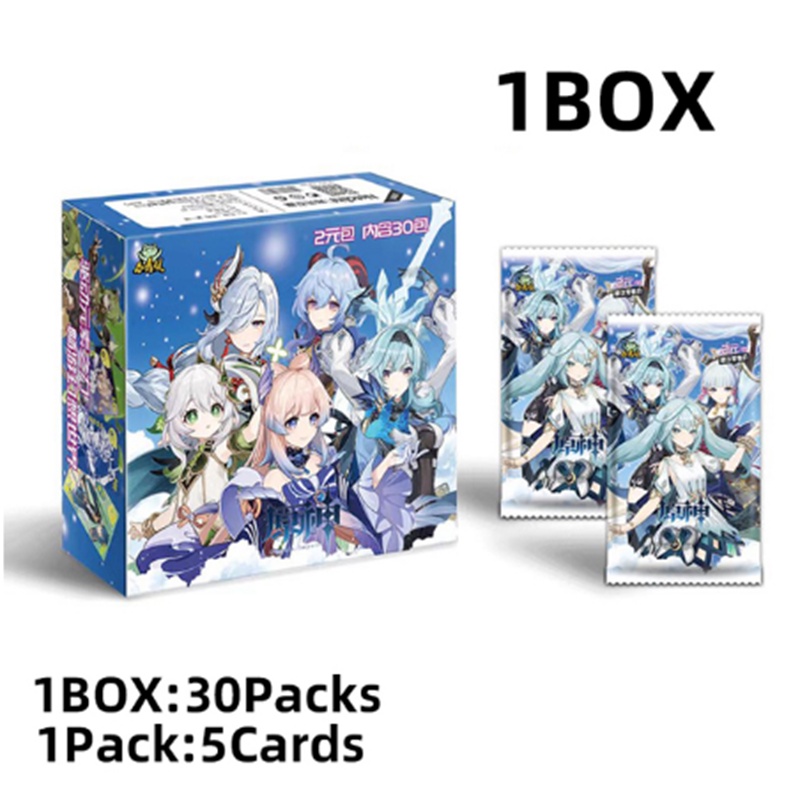 Genshin Impact Cards Box TCG Pack Full Set Set Anime Playing Collection ...