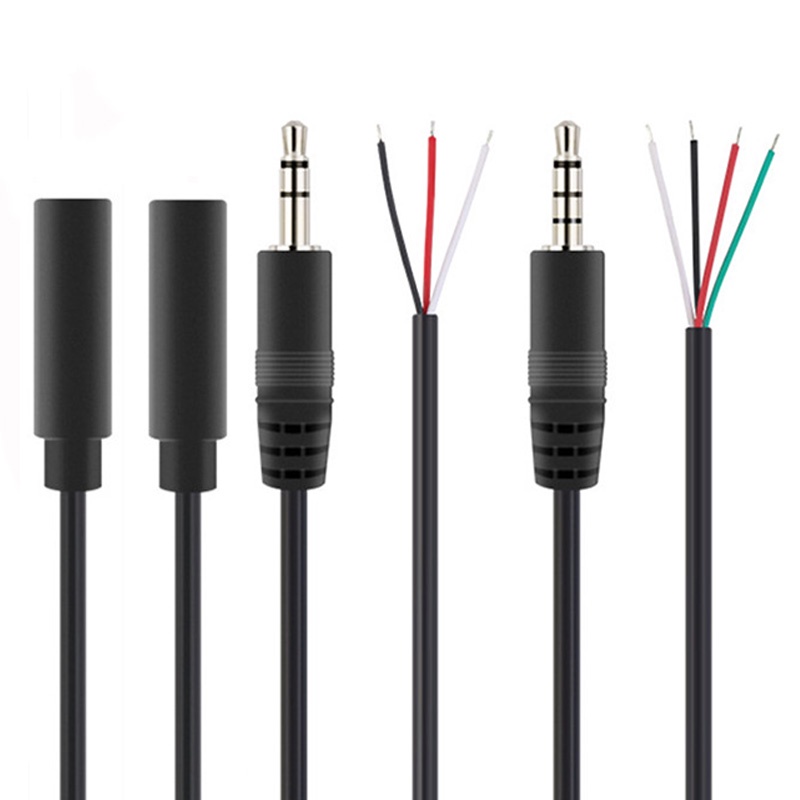 3.5mm 3Pin 4pin AUX Male Female Connector Audio Extension Cable Head ...