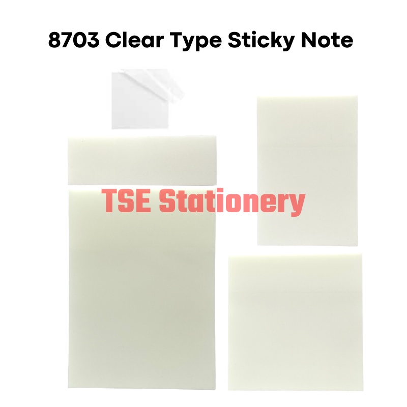 8703 Plastic Clear / Transparent Type Sticky Note Post it Pad Sticker ...