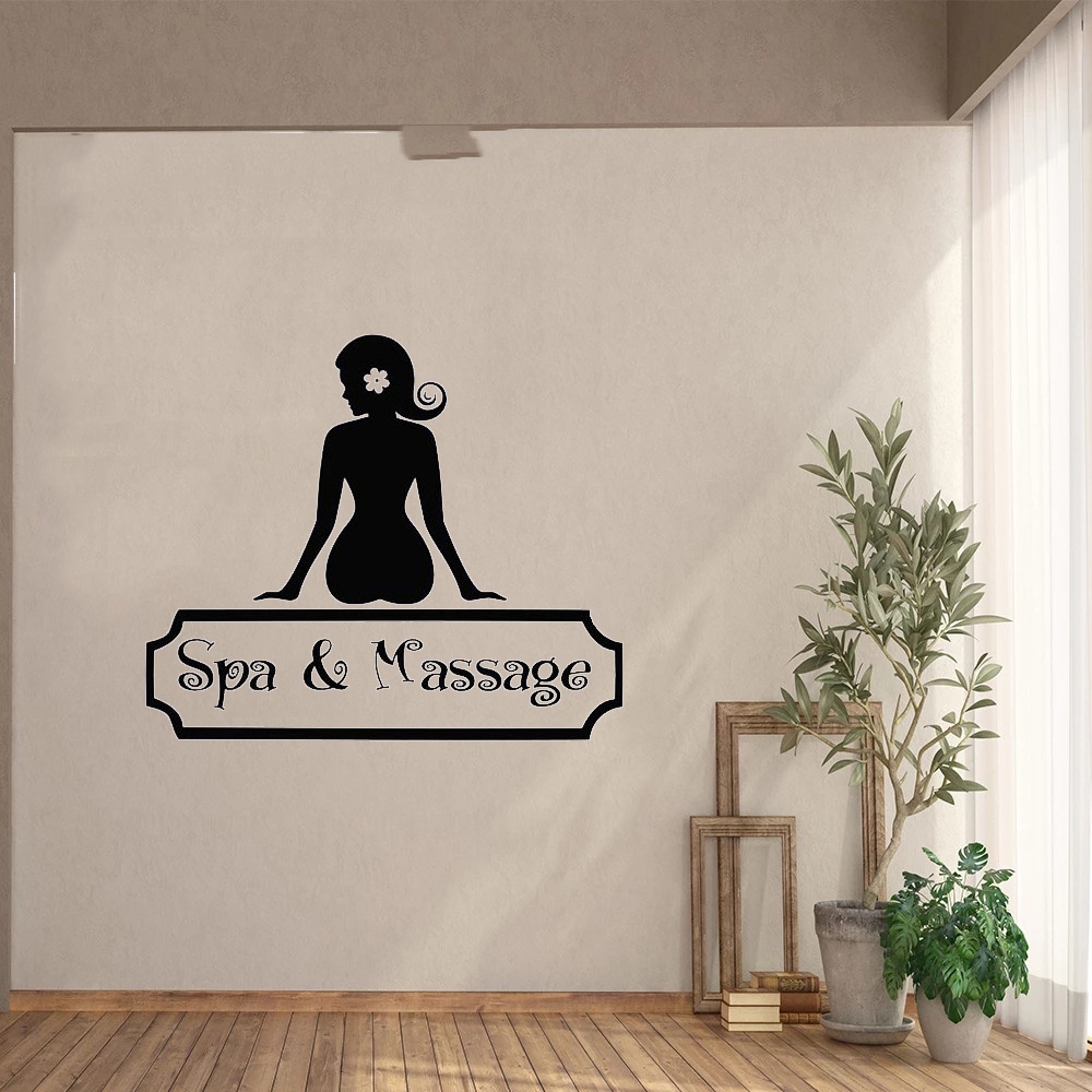 Wall Decal Spa Massage Sign Facial Beauty Salon Full Body Massage Vinyl ...
