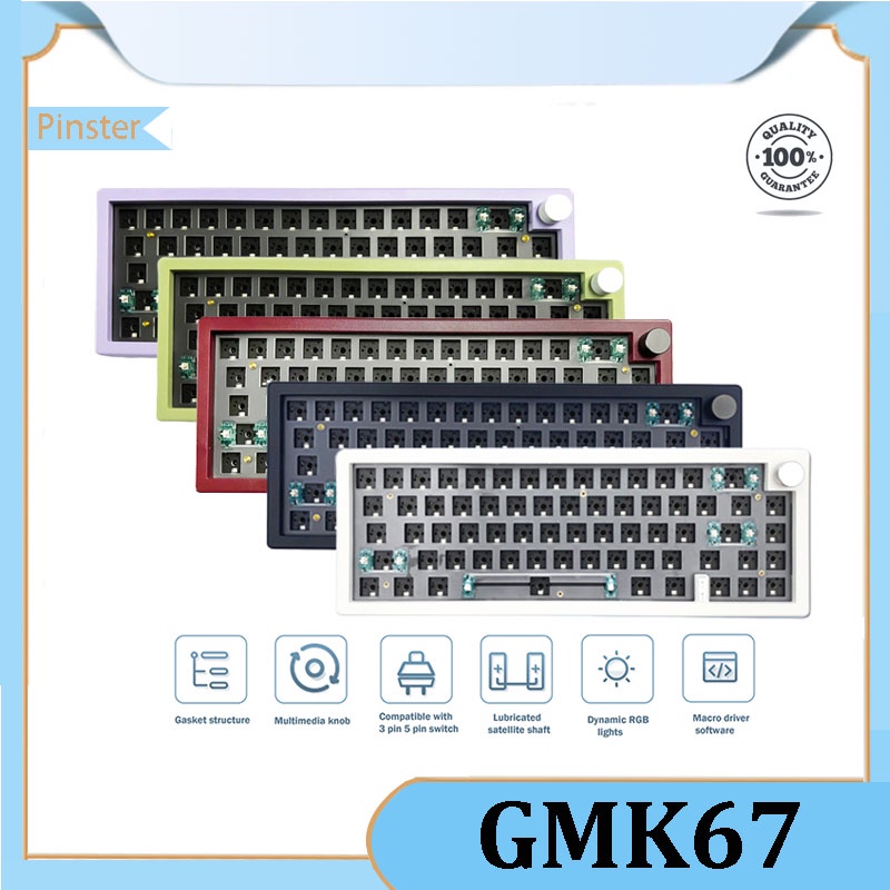 GMK67 65% Gasket Bluetooth 2.4G Wireless Hot-swappable Customized ...