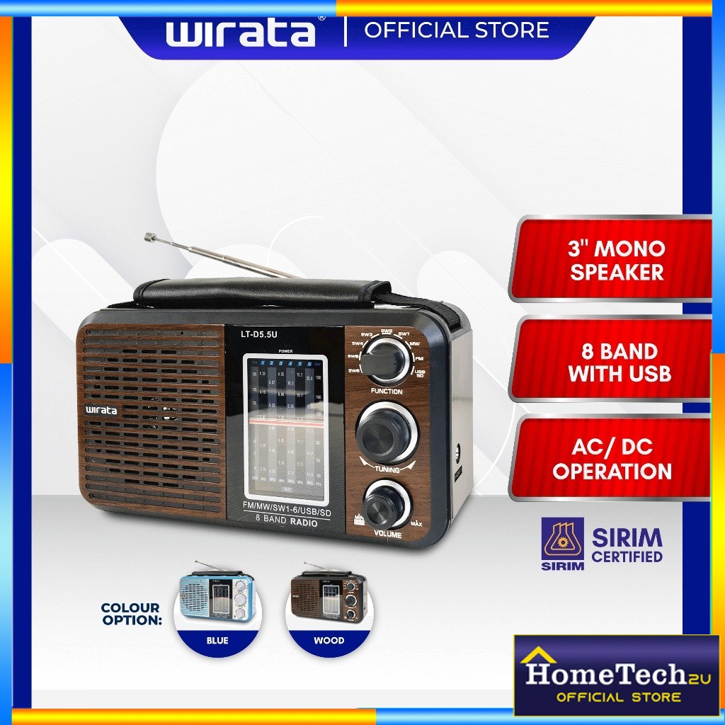 Wirata Portable FM AM Radio 8 Band (LT-D5.5U) | Shopee Malaysia