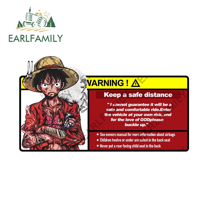 EARLFAMILY 13cm x 7.8cm Keep A Safe Distance Sign Warning Car Sticker ...