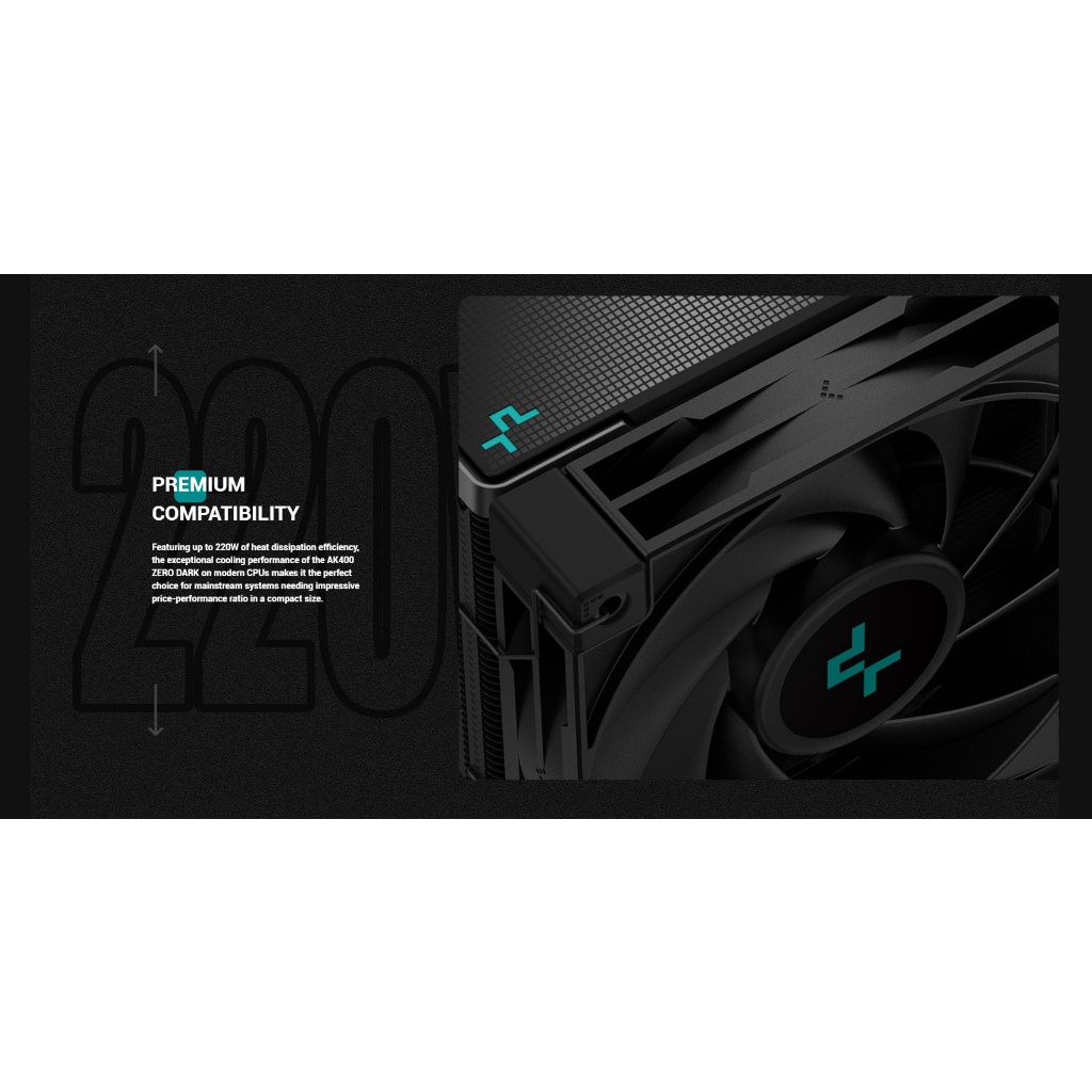 Deepcool AK400 Performance CPU Cooler (Digital | Black | White | Zero ...