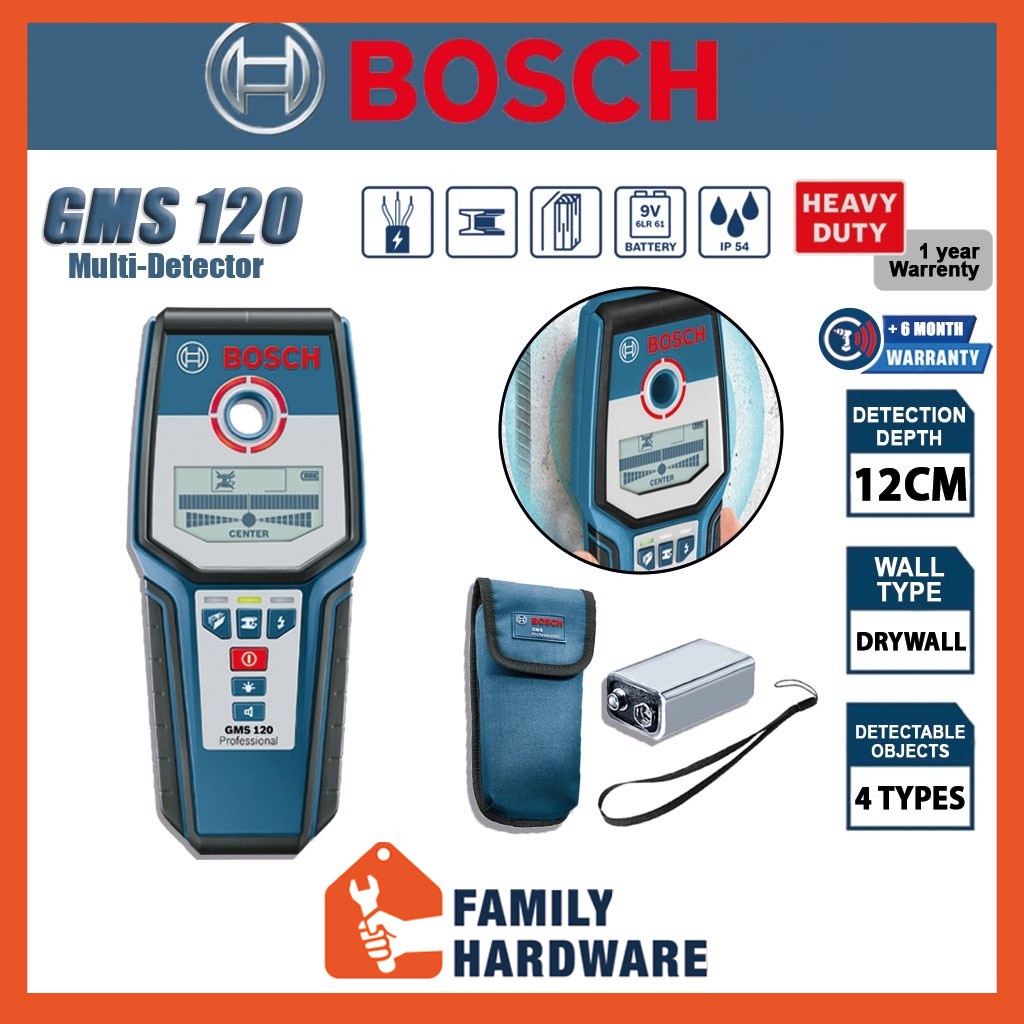 BOSCH GMS 120 Professional Wall Scanner Detector Mulit-Detector GMS120 0601081000 0 601 081 000 ...