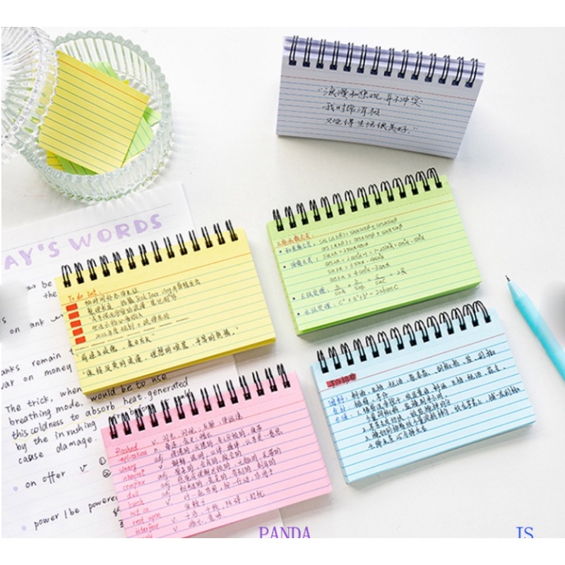 50 Sheets/set Tearable Coil Book B7 Minimalist Horizontal Line Index ...