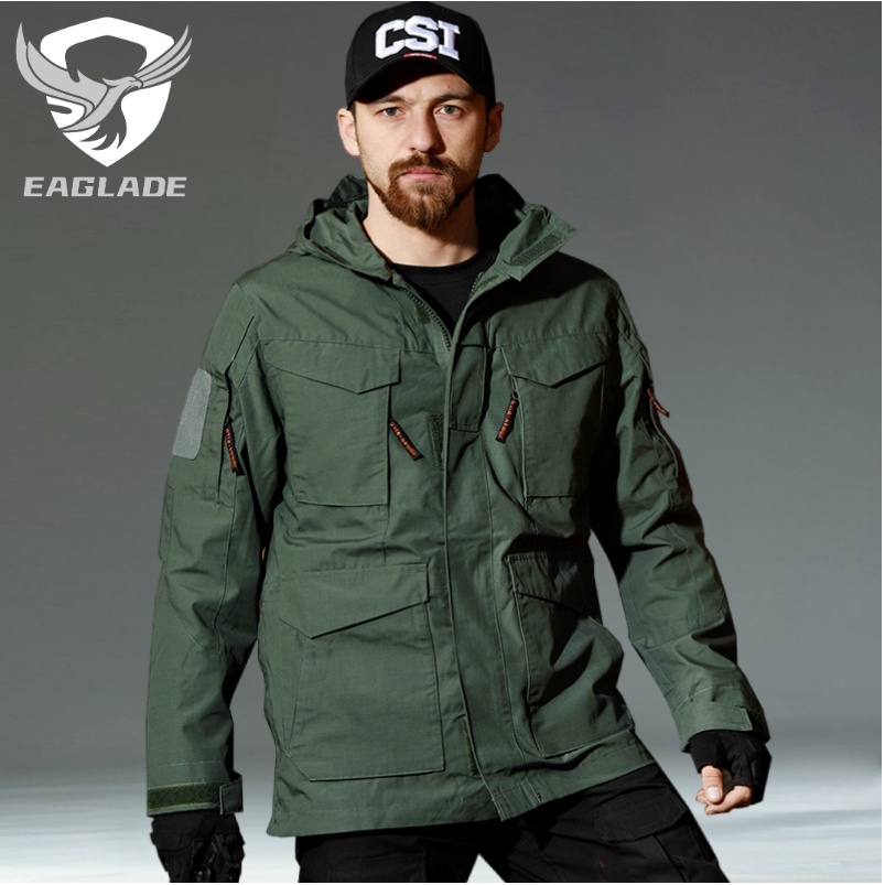 Eaglade Tactical Hiking Jacket In Green Waterproof Windbreaker YDJX-M65 ...