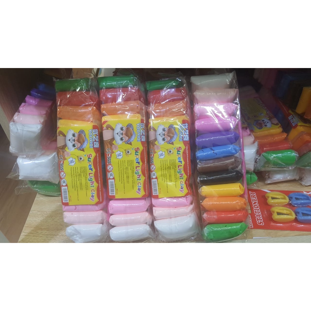 READY STOCK!!!- 12 COLOR SUPER LIGHT CLAY BUTTER SLIME / AIR DRY CLAY ...