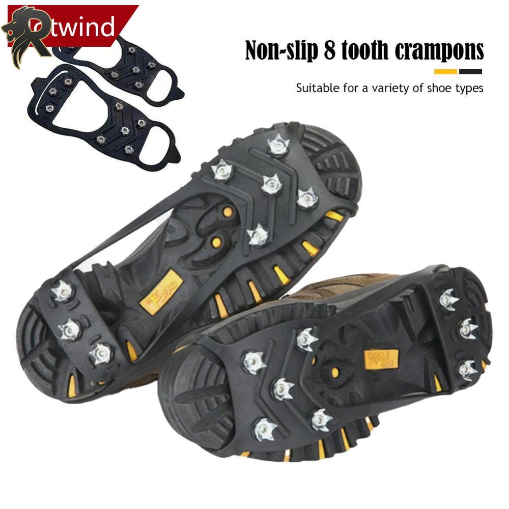 RL 1 Pair Snow Ice Climbing Crampons Outdoor Non-Slip 8 Teeth Light ...