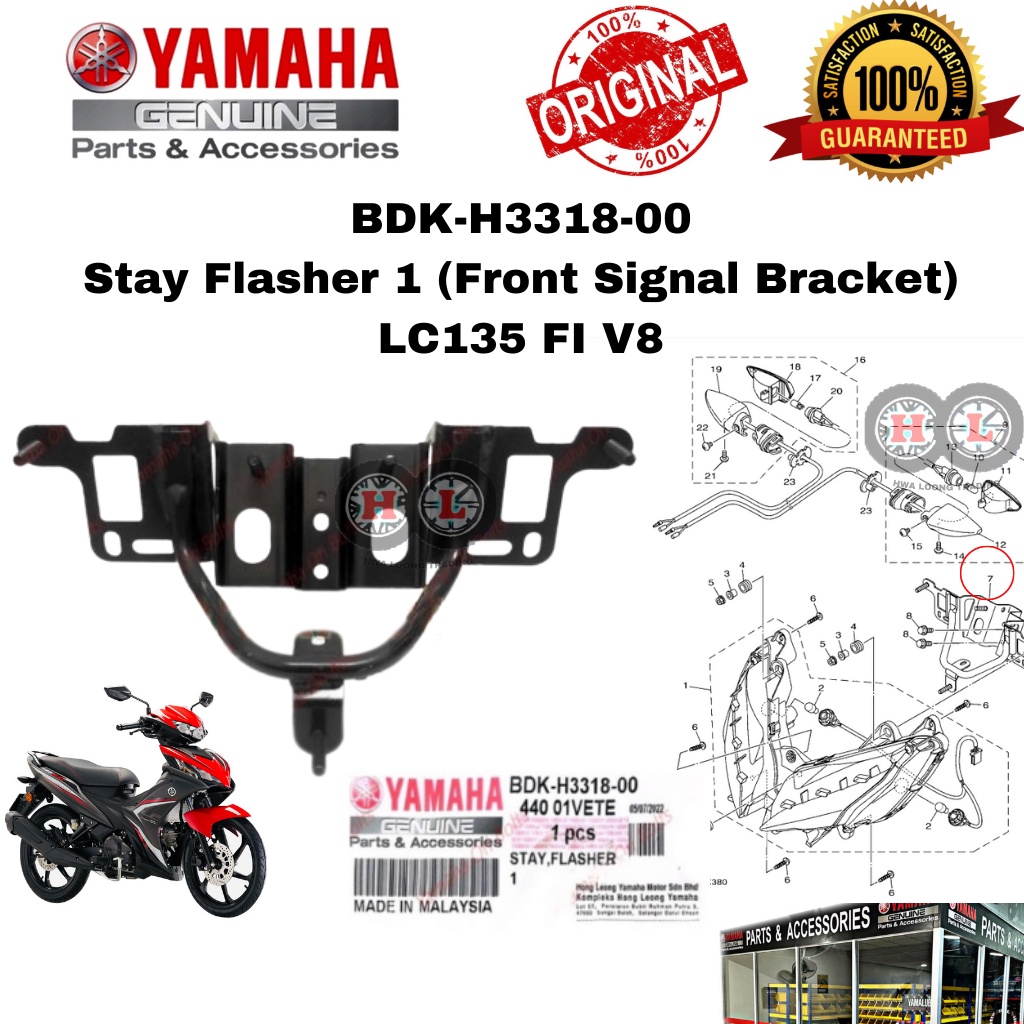 YAMAHA LC135 FI ORIGINAL STAY FLASHER FRONT SIGNAL BRACKET (BDK-H3301 ...
