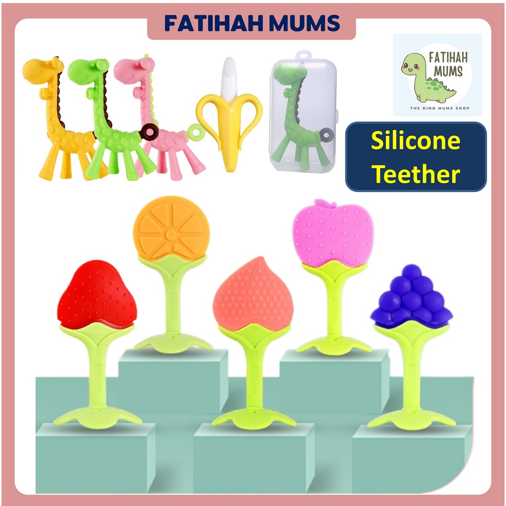 Baby Silicone Teether Fruit Shape Teether Newborn Food Grade Chewing ...