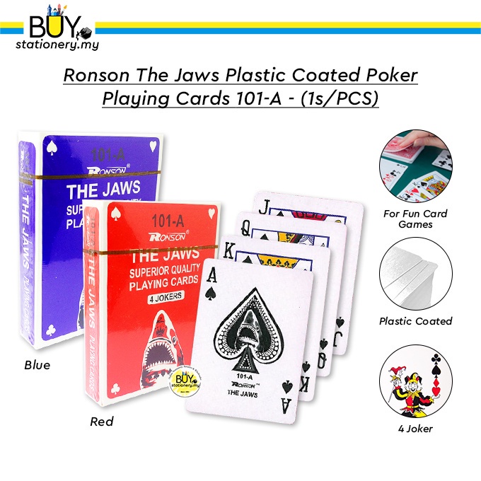 Ronson The Jaws Plastic Coated Poker Playing Cards 101-A - (1s/PCS ...