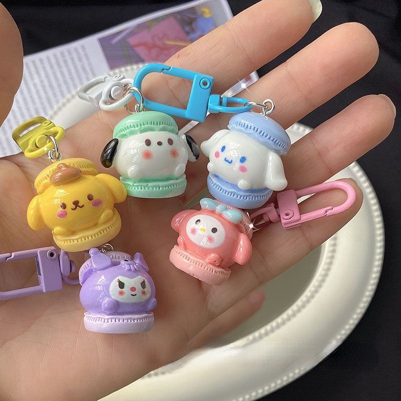 Macaron Key Chain Sanrio Keychain Cute Key Ring Pendant Pacha Dog ...