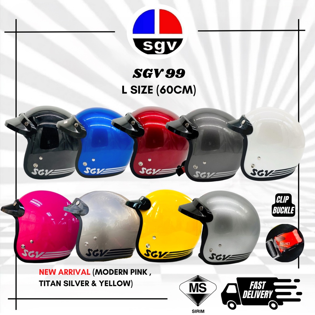 SGV HELMET SGV99 Topi Keledar SGV (3 BUTTON)-TIDAK SESUAI UTK KEPALA ...