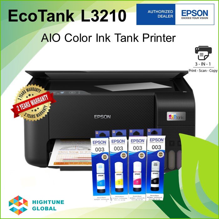 Original ink Epson EcoTank L3210 NO WIFI & L3250 GOT Wi-Fi All-in-One ...