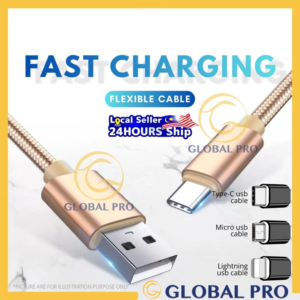 USB Fast Charge Data Cable Compatible Charging Cable Quick Charge Data Transfer Smartphone Kabel ...
