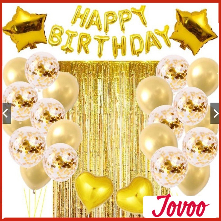 JOVOO 8Pcs Set Belon Balloons Birthday Set Party Supplies Letter ...