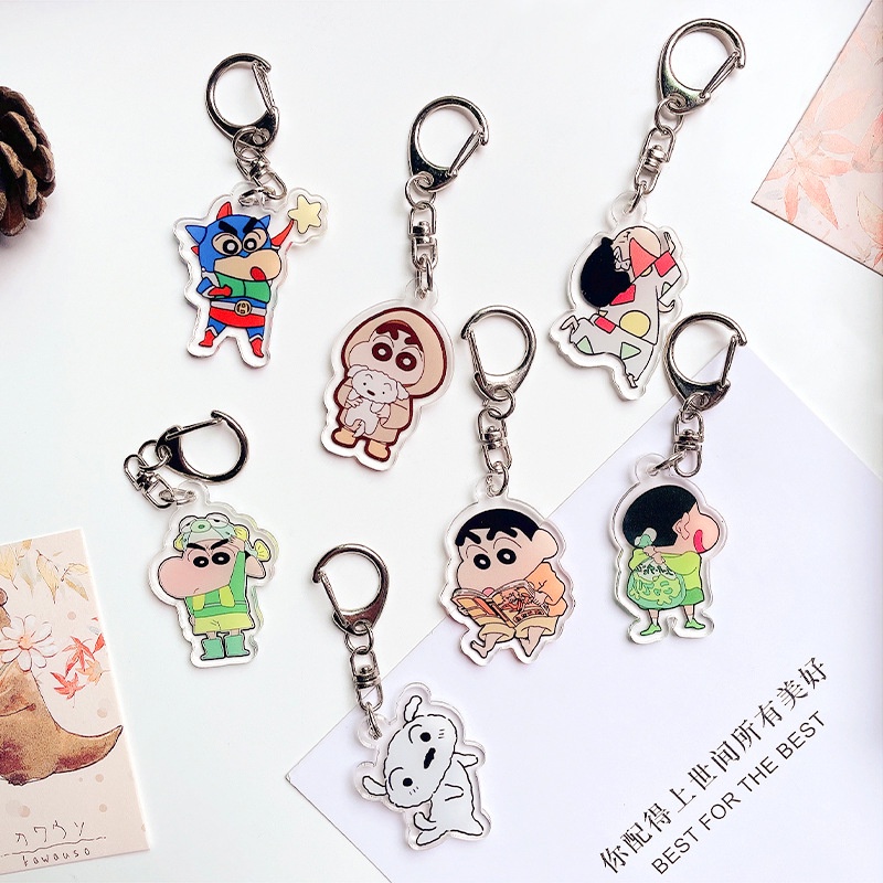 Crayon Small New Anime Peripheral Cartoon Acrylic Keychain Couple Bag ...