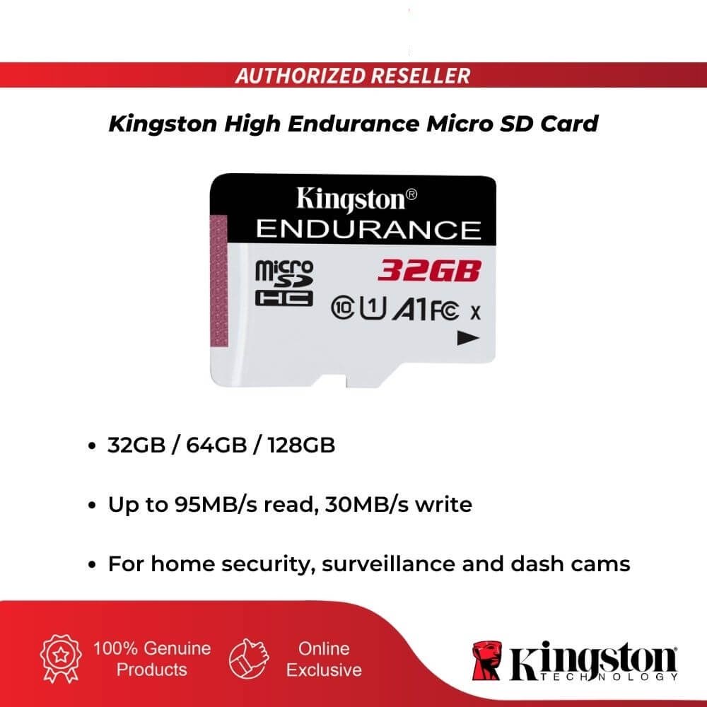 Kingston High Endurance Micro SD Card 32GB 64GB 128GB Video Monitoring ...