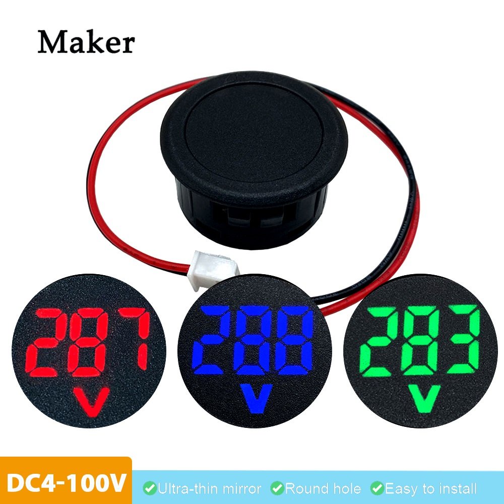 DC 4V-100V Voltmeter Circular Two-wire Digital Voltage Current Meter ...