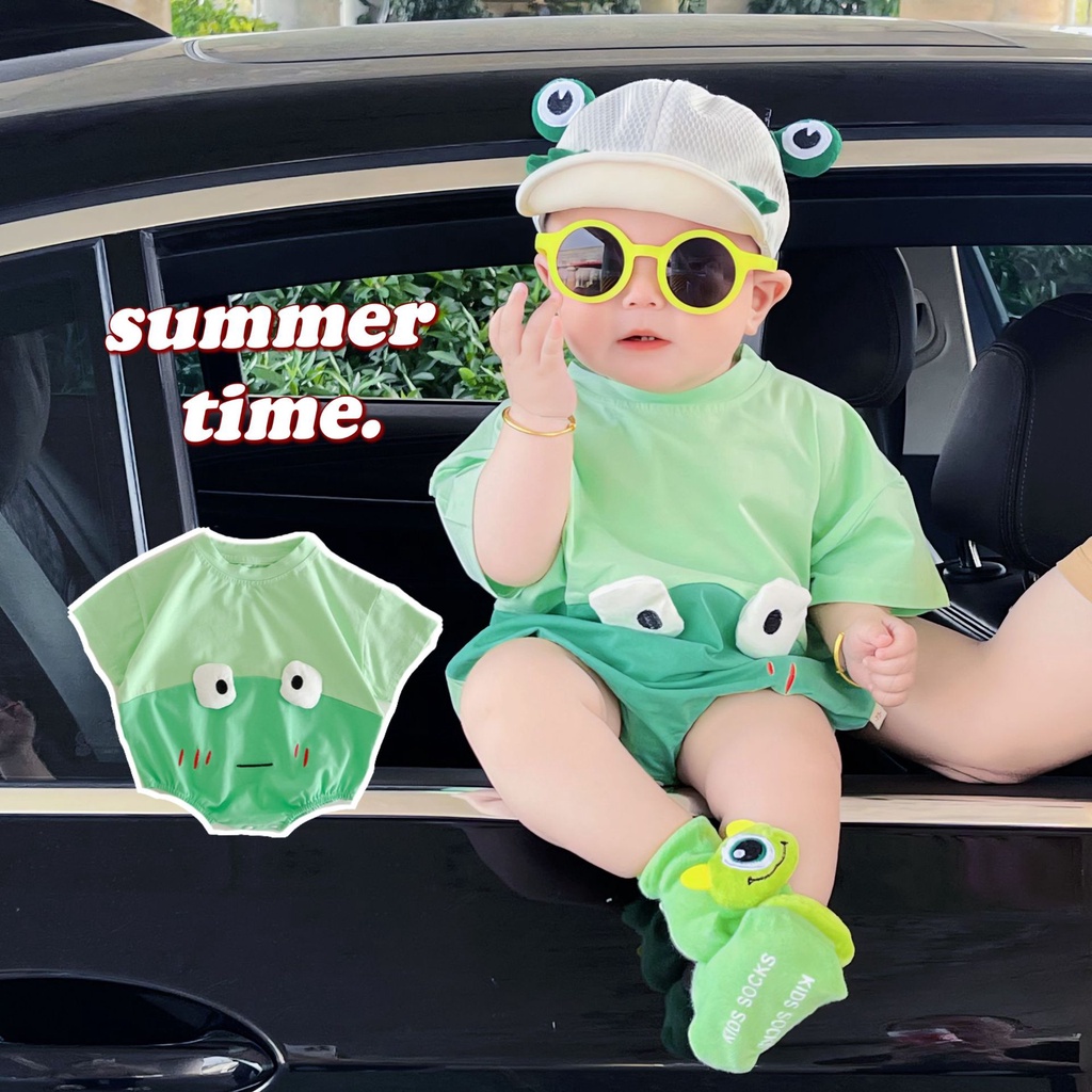 Infants Toddle Baby Romper Frog Cotton Short Sleeve Baby Clothes ...