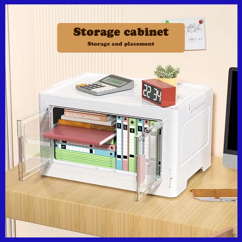 Large Capacity Transparent Storage Box Foldable Stackable Destop ...