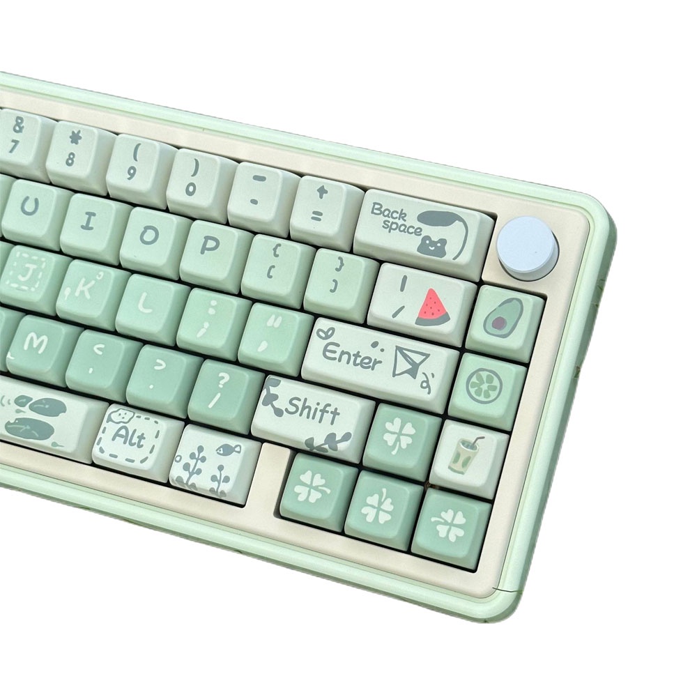 148 66 Keys MDA PBT keycaps small frog theme ball caps PBT milk green ...