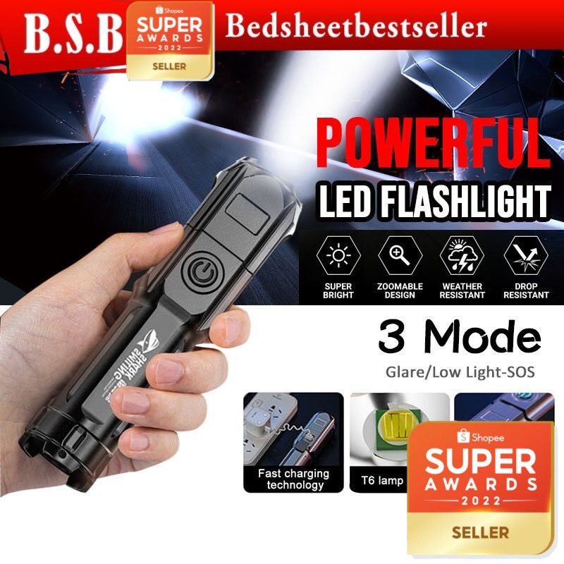 Zoomable Torch Light Super Bright Outdoor Lighting Waterproof LED ...