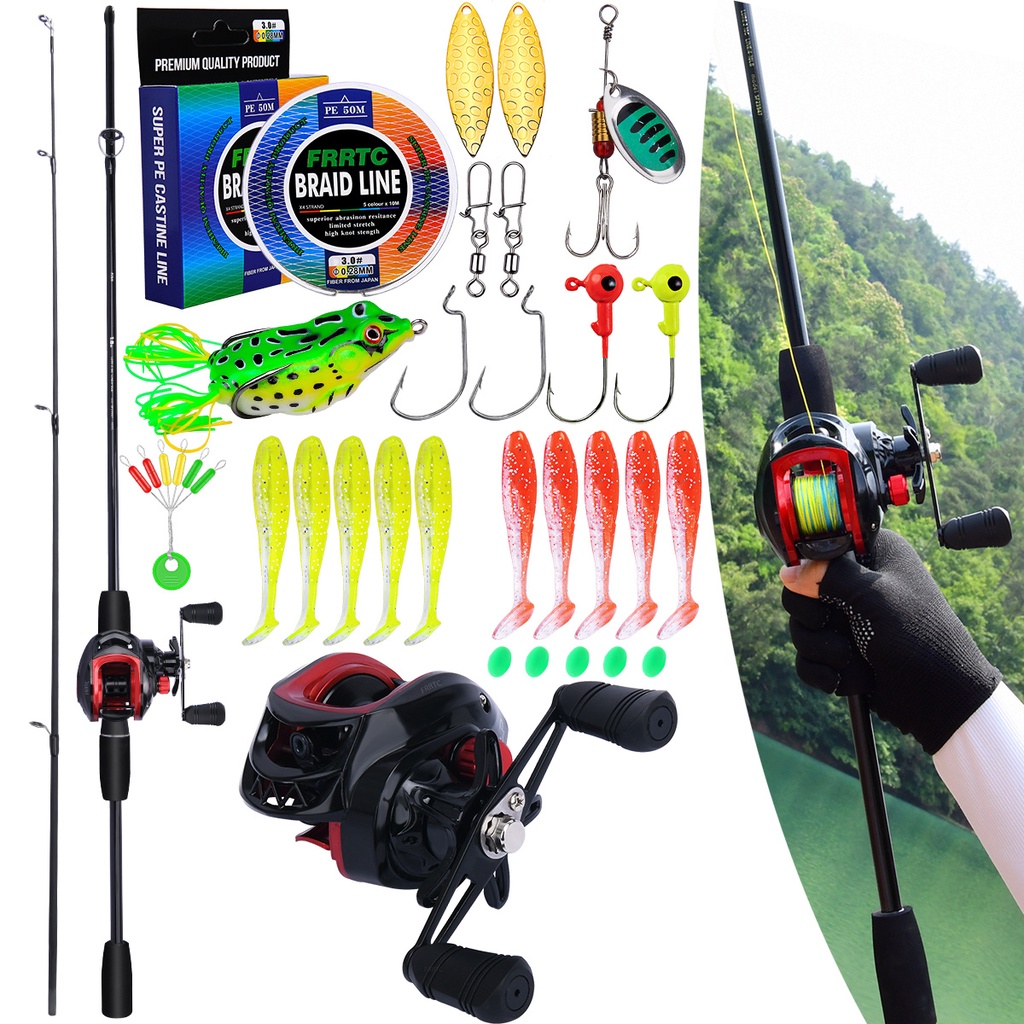 Fishing Full Set 1.65M/1.8M 5.5/6 KaKi Rod Casitng Fishing Rod Set 7.2 ...