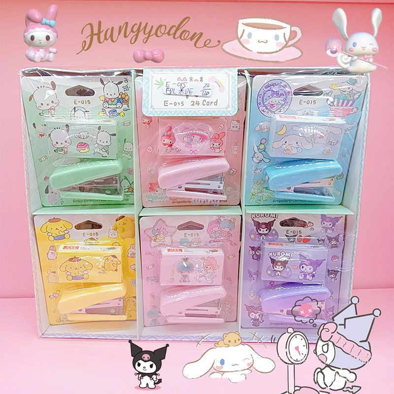 Kuromi Melody Sanrio Stapler Student Use Mini Small Stapler Portable Multifunction Binding ...