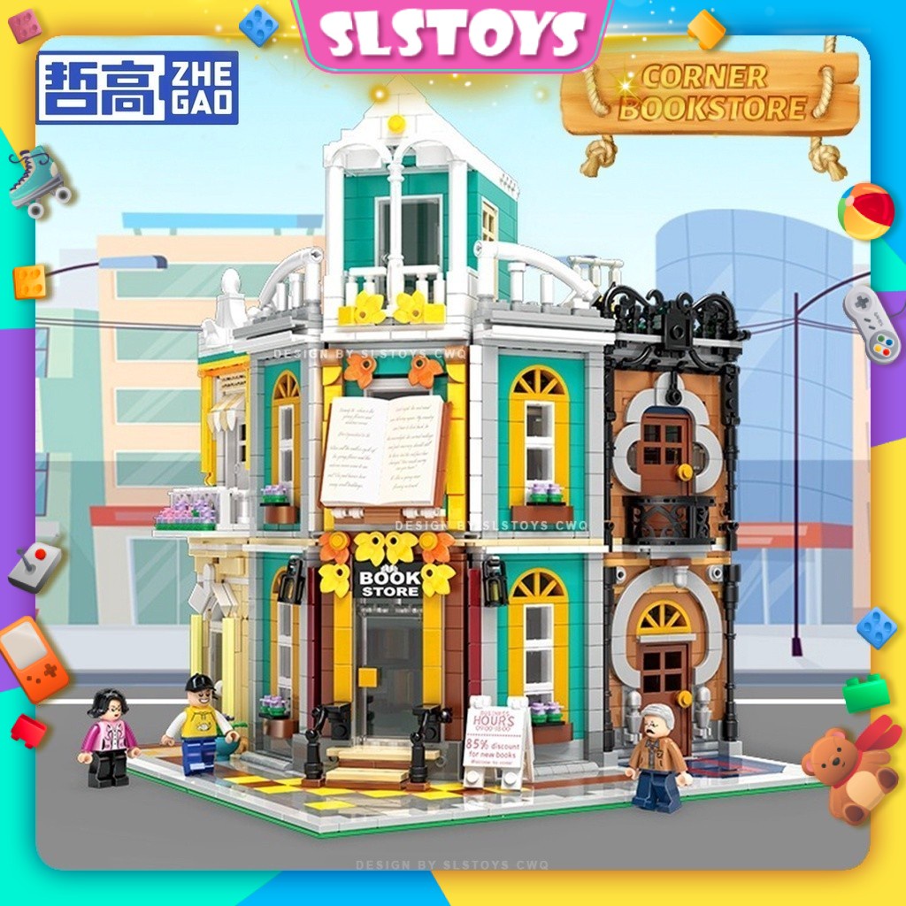 Zhe Gao Block 00418 Corner Bookstore Book Store Gift Decoration ...