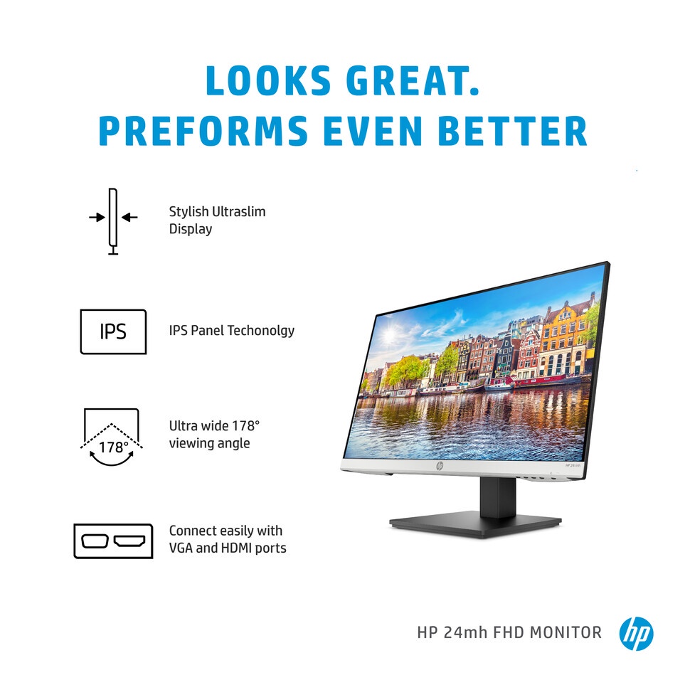 HP 24mh 23.8-inch Display (7XM23AA) | Shopee Malaysia