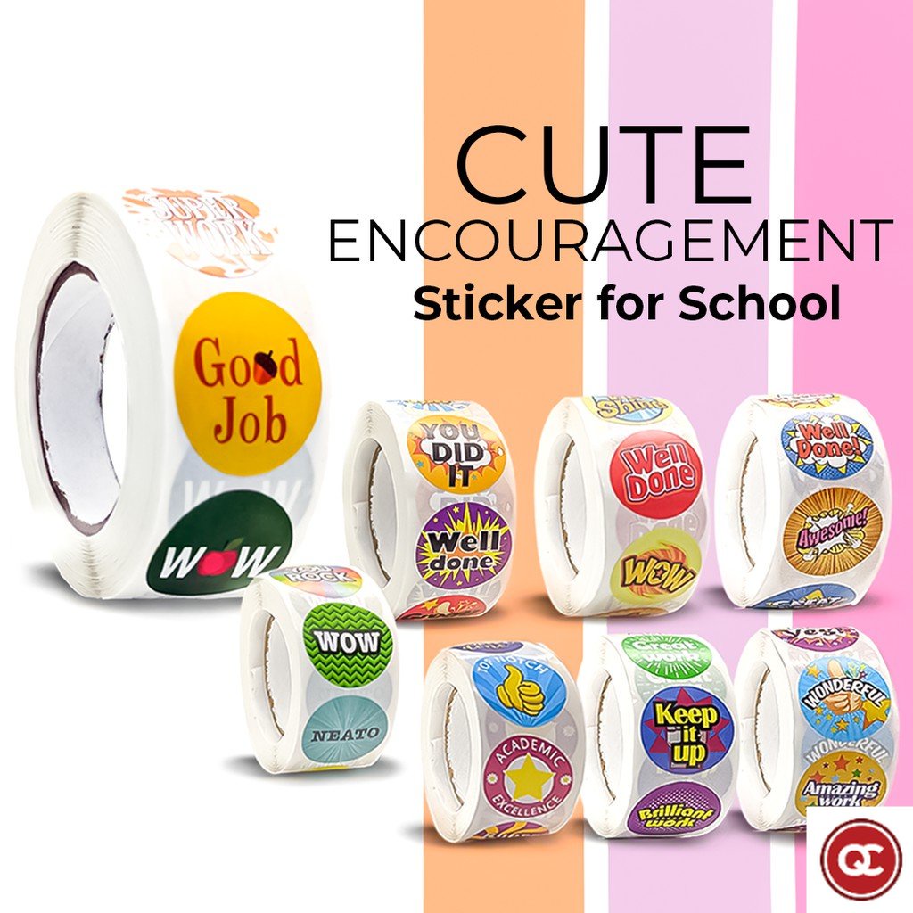 QC NEW Cute Encouragement REWARD Sticker for School Student / Thank You ...