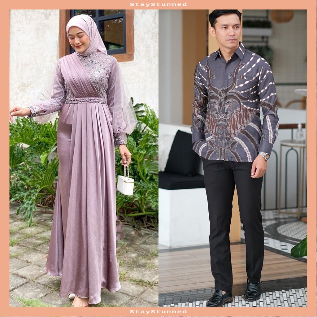 Current VIRAL!! Wou BATIK STYLE - Gamis Couple Lebaran Invitation Dress ...
